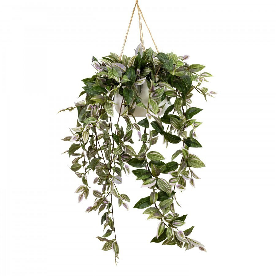 120cm,Wandering Dew in Hanging Planter (with Rope) Faux Jew Artificial ...