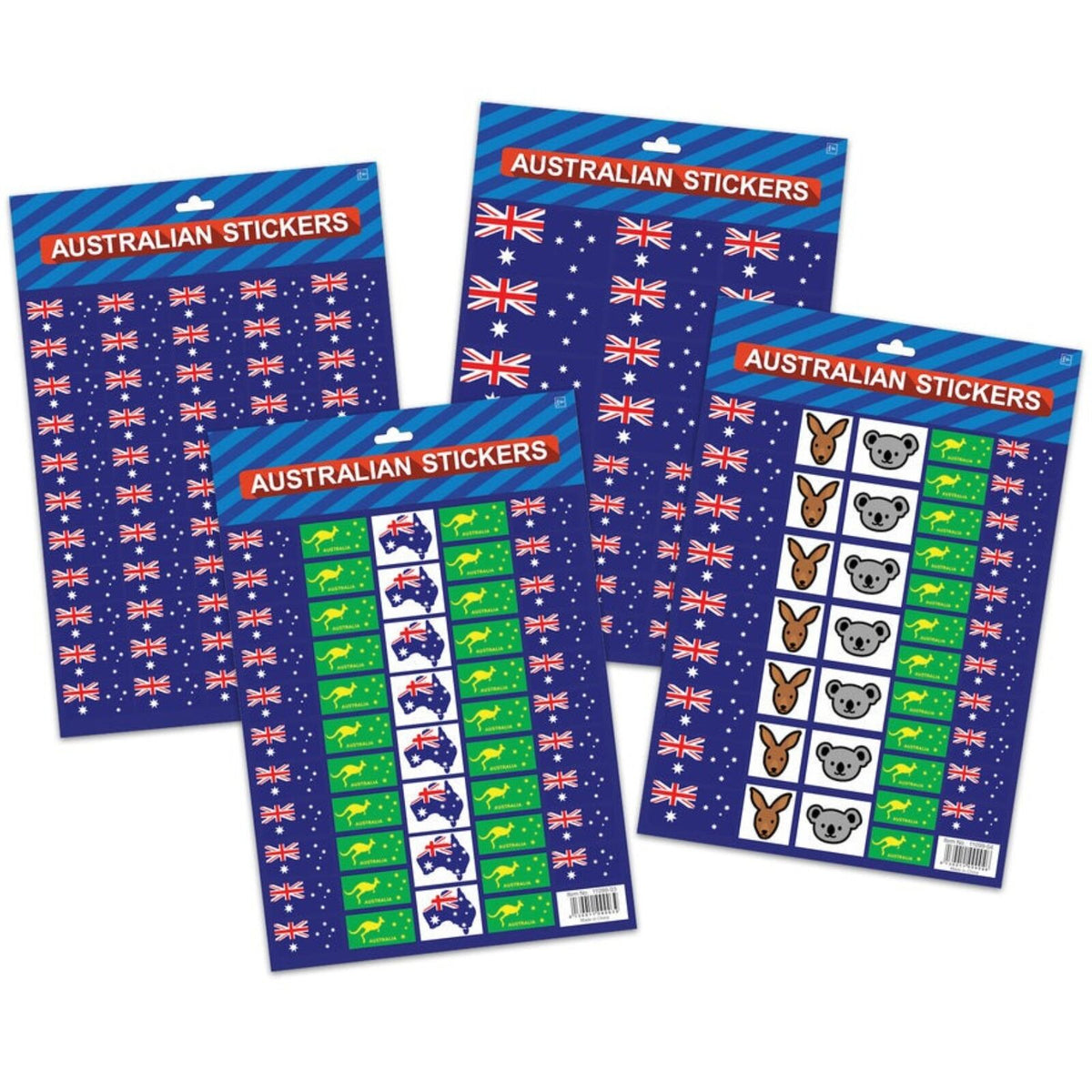 Australian Flag Stickers – 4x A4 Sheets of Festive Stickers for Austra ...