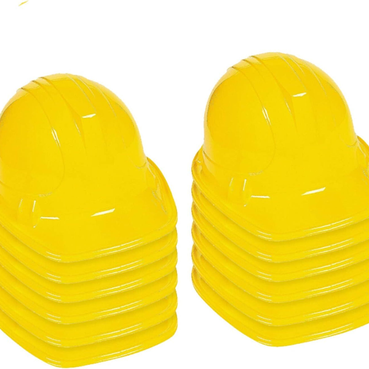 12x Kids Bright Yellow Construction Hats Bulk Pack - Children's Builder ...