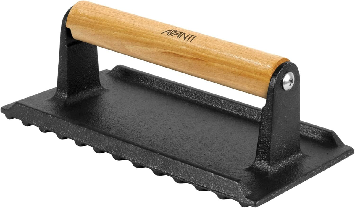 Avanti Cast Iron Rectangular Meat Press Burger BBQ Tool – Boutique Retailer