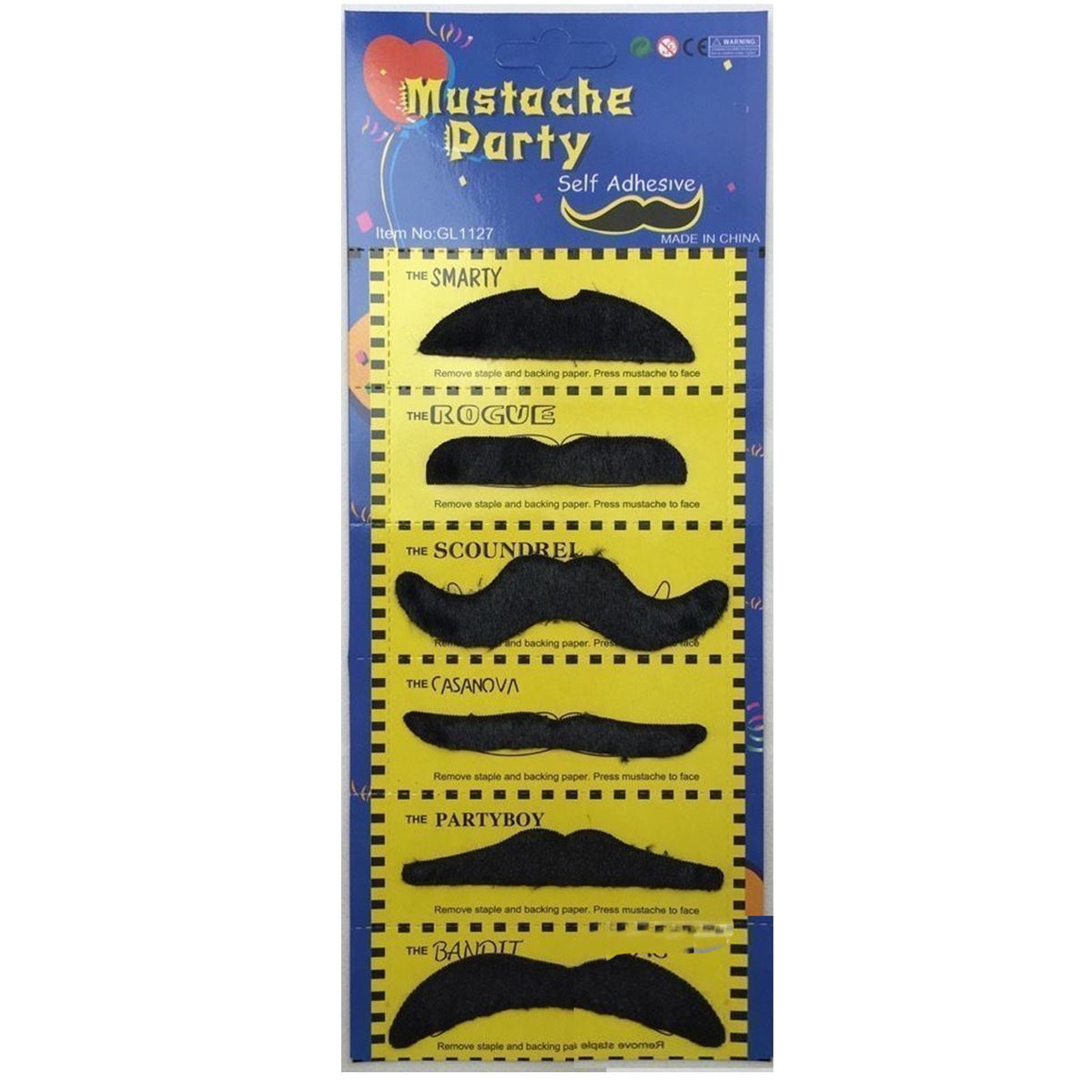 Brown 70s Fake Adhesive Moustache - Props (Halloween Costume & Fancy ...