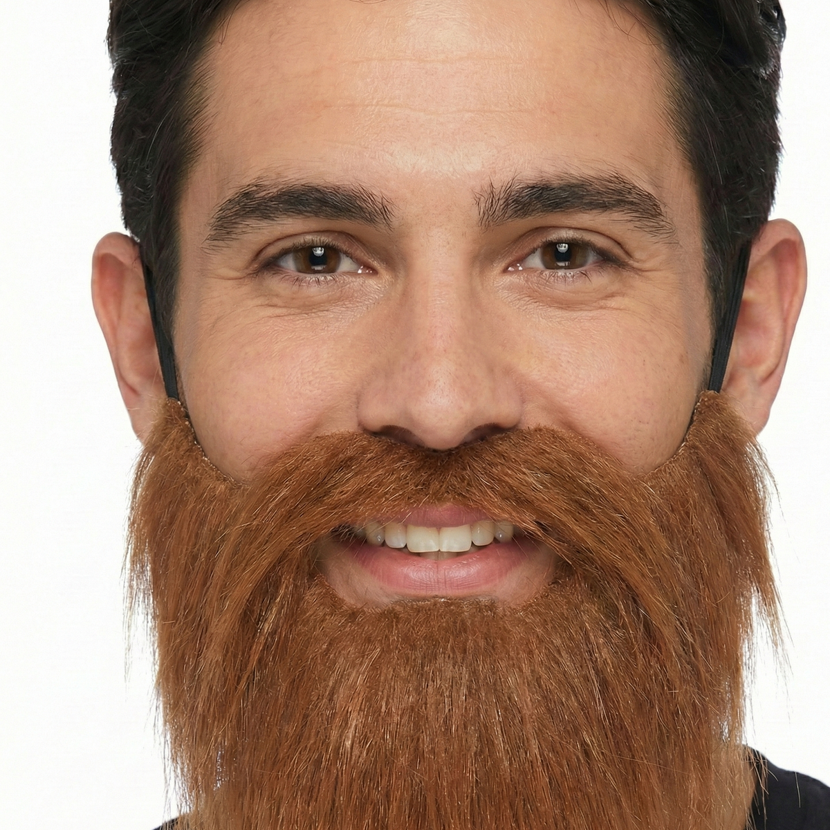 Brown Costume Beard & Moustache - Fake Facial Hair for Parties ...