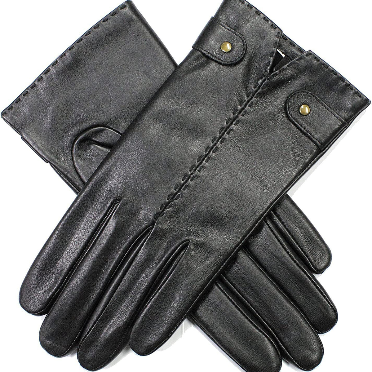 Dents Womens Audrey Leather Gloves w/ Fleece Lining Hand Stitched ...