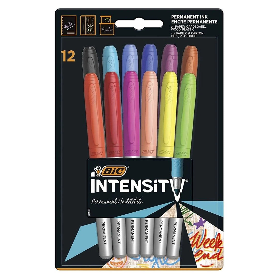 BiC Intensity Permanent Markers - Assorted Colours (12 Pack) – Boutique ...