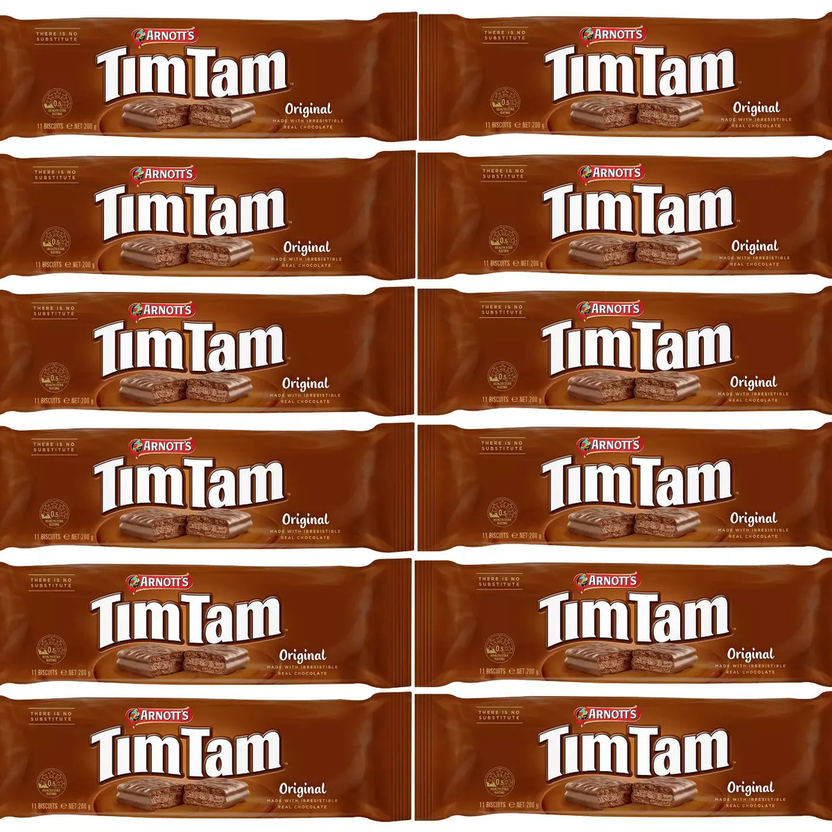 12x Arnott's Tim Tam Original Chocolate Biscuits 200g Bulk Pack (Fresh ...