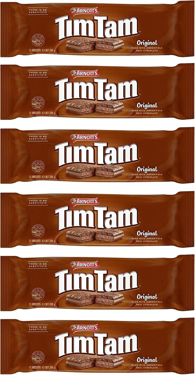 Arnott's Tim Tam Original Chocolate Biscuits 200g - 6 Packets Bulk ...
