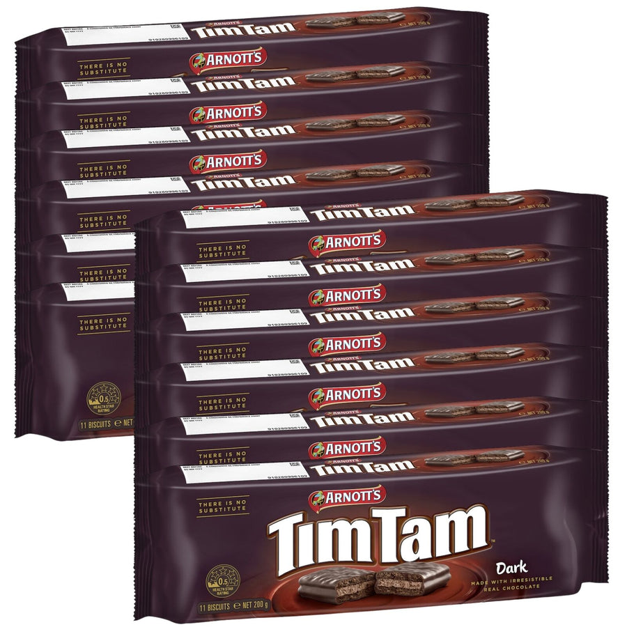 12x Arnott's Tim Tam Dark Chocolate Biscuits 200g Bulk Pack (Fresh ...