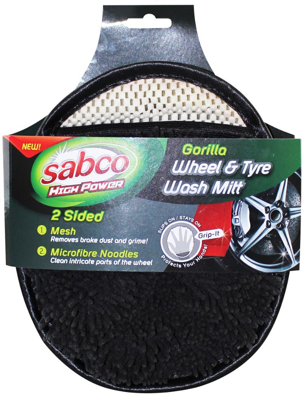 Sabco High Power Gorilla Wheel & Tyre Wash Mitt 2 Sided Mesh ...