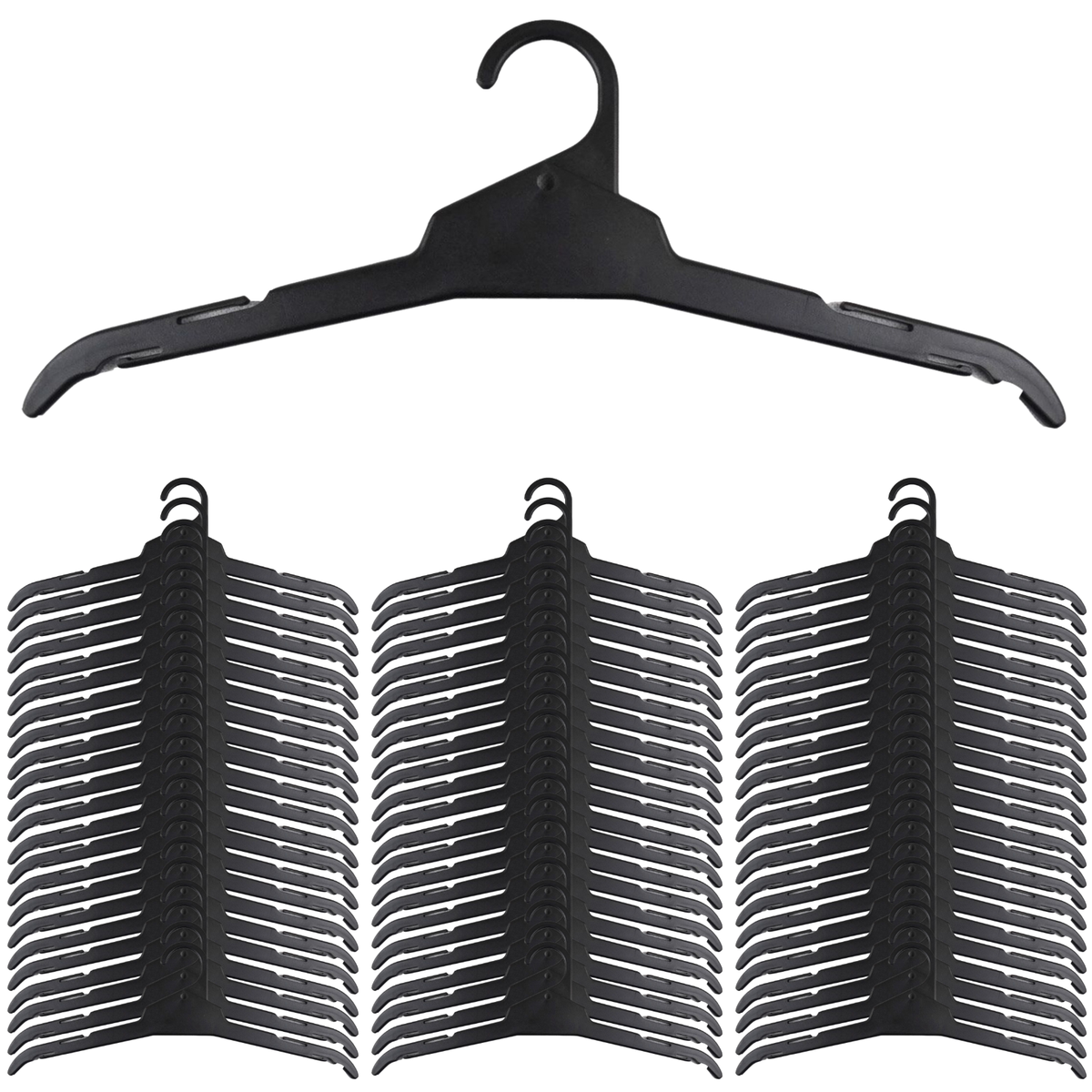 450x 430mm Tops Hangers Bulk Pack - All Purpose Commercial Clothes ...