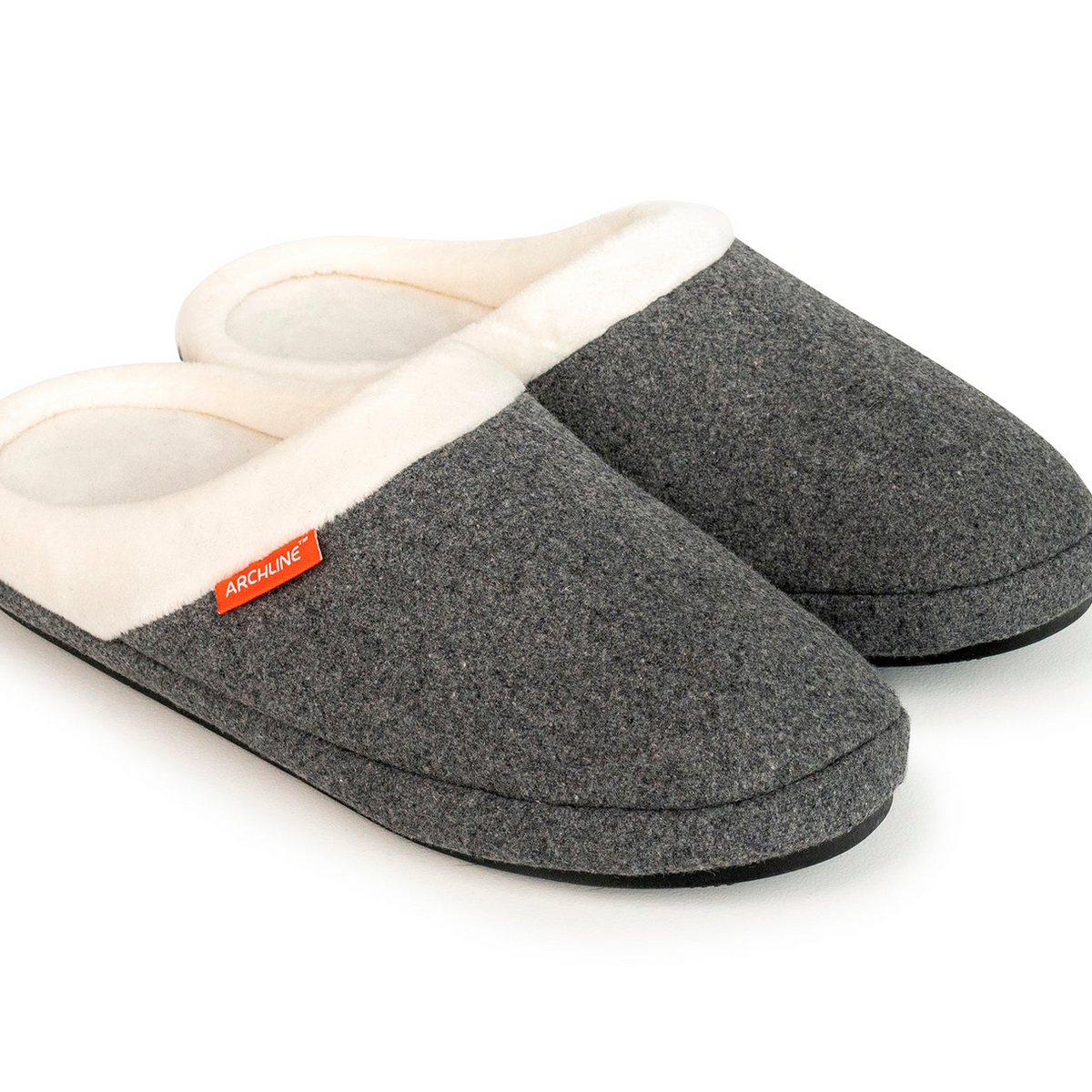 Archline Orthotic Slip On Slippers - Grey Marle (Orthopedic Scuffs w ...