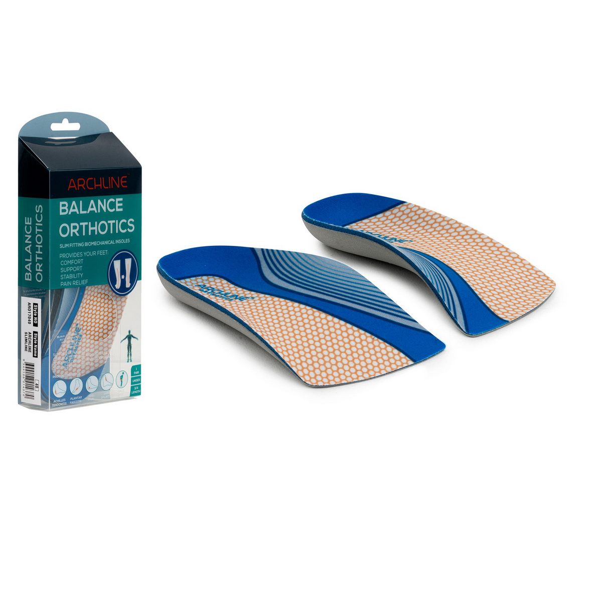 Archline Balance Orthotic Insoles - 3/4 Length Plantar Fasciitis Arch ...