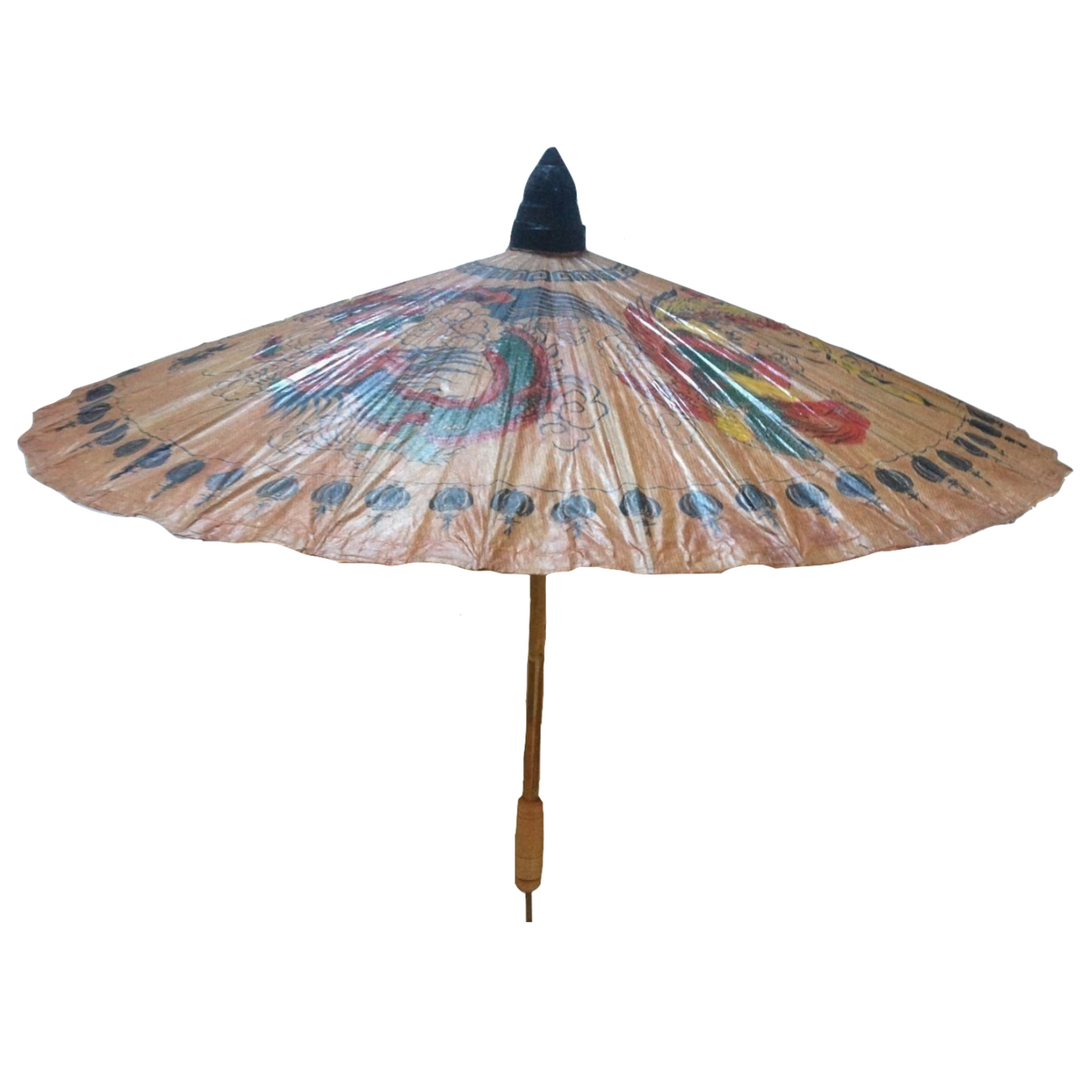 Oil Paper Umbrella Parasol - Handmade Bamboo (Chinese Decor Teak Leaf ...