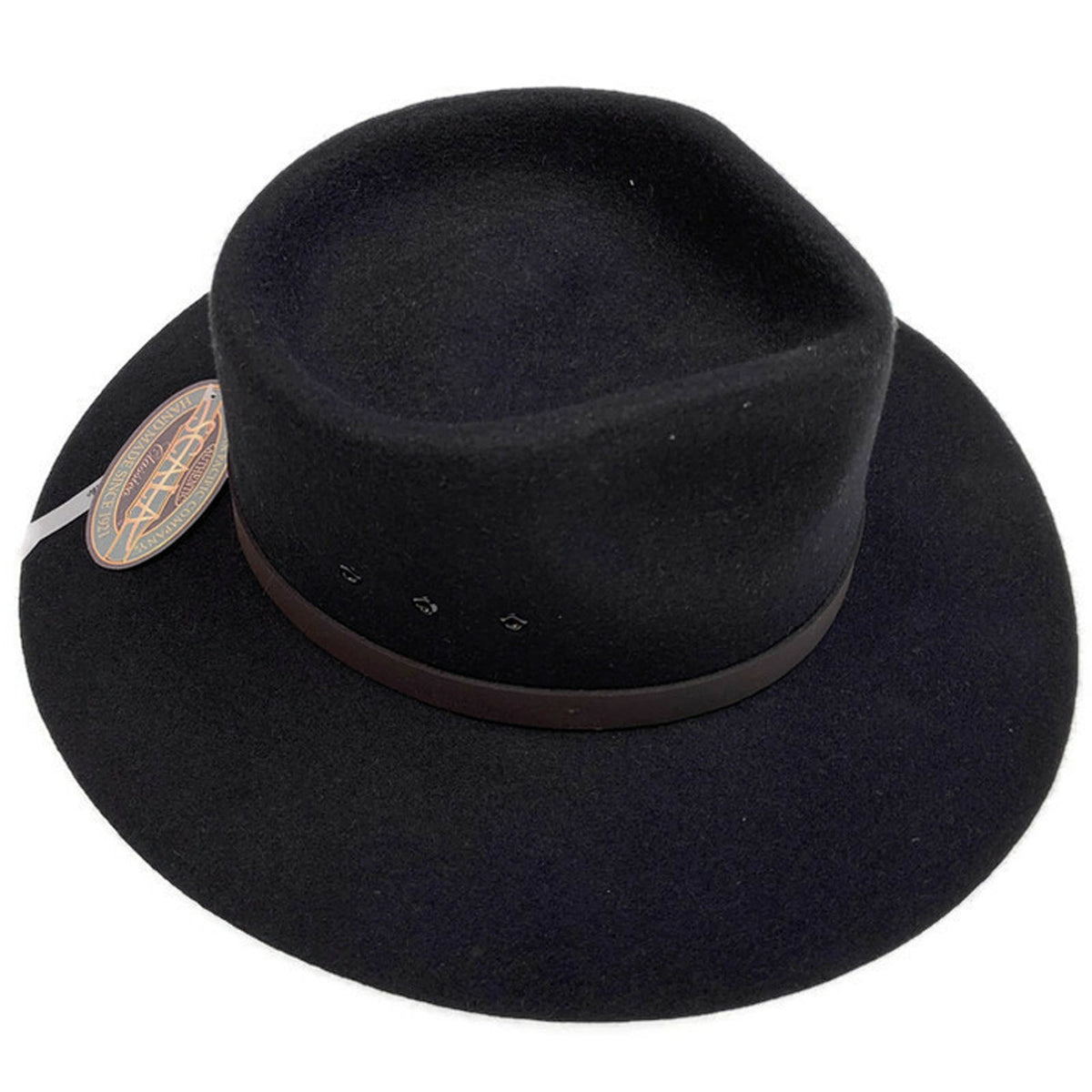 SCALA Handmade 100% Wool Felt Wide Brim Hat Warm Winter Classic Feathe ...