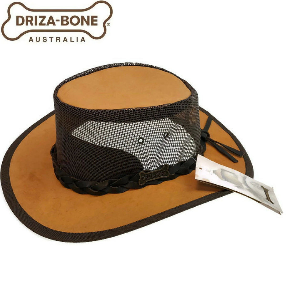 DRIZABONE Leather Cooler Jackaroo Hat Vent Squashy Travel Outback Wide ...