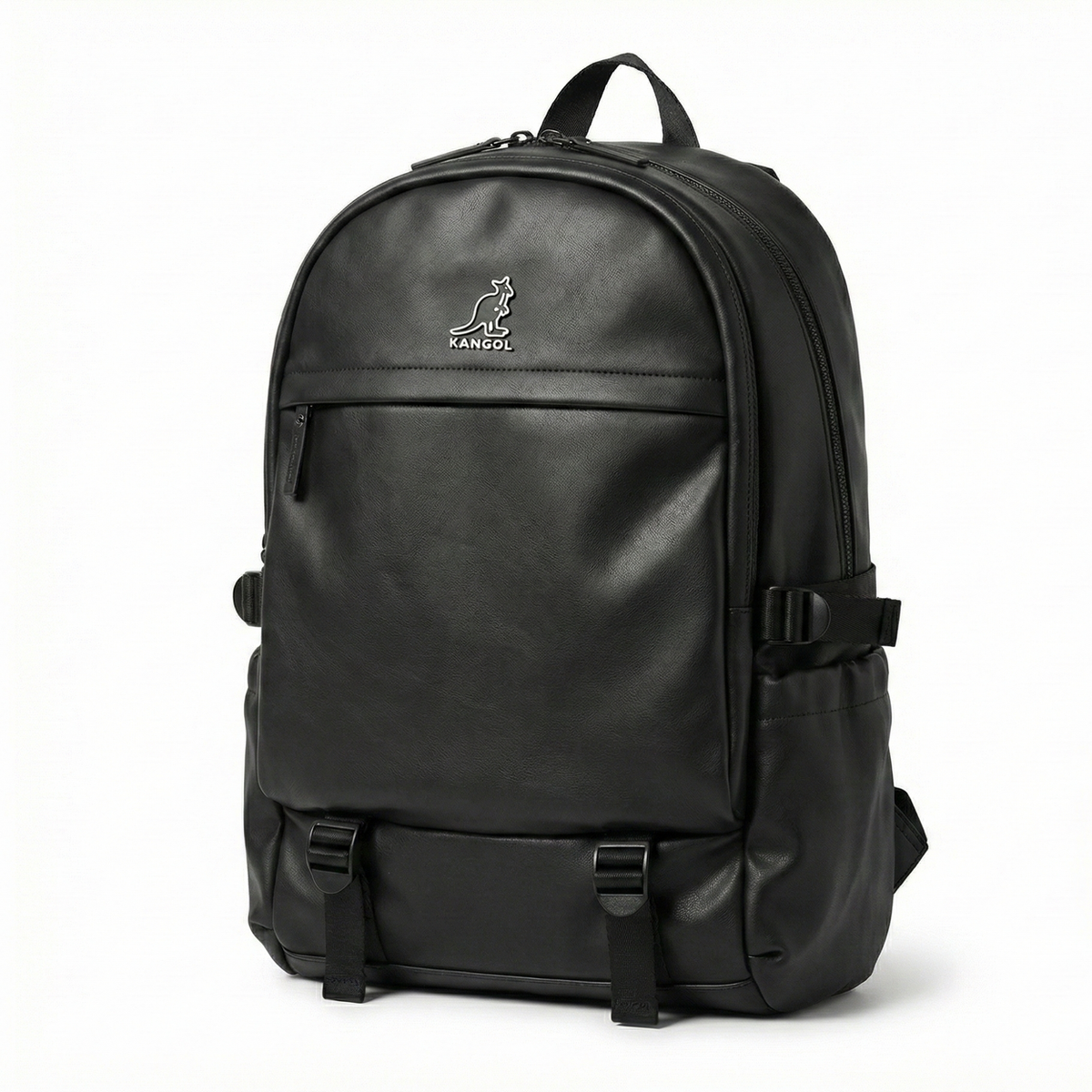 Kangol Leather Look Vinyl Backpack Bag - Black (with Laptop Sleeve ...