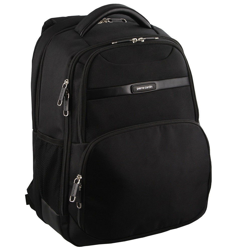 Pierre Cardin Mens 30L Large Travel Backpack - Black (w/ 15" Laptop ...