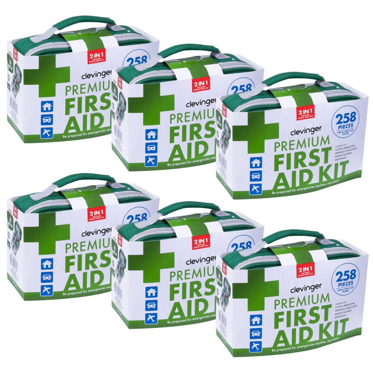 6x 258pcs Premium First Aid Kit Bulk Pack - Emergency Medical Set for ...