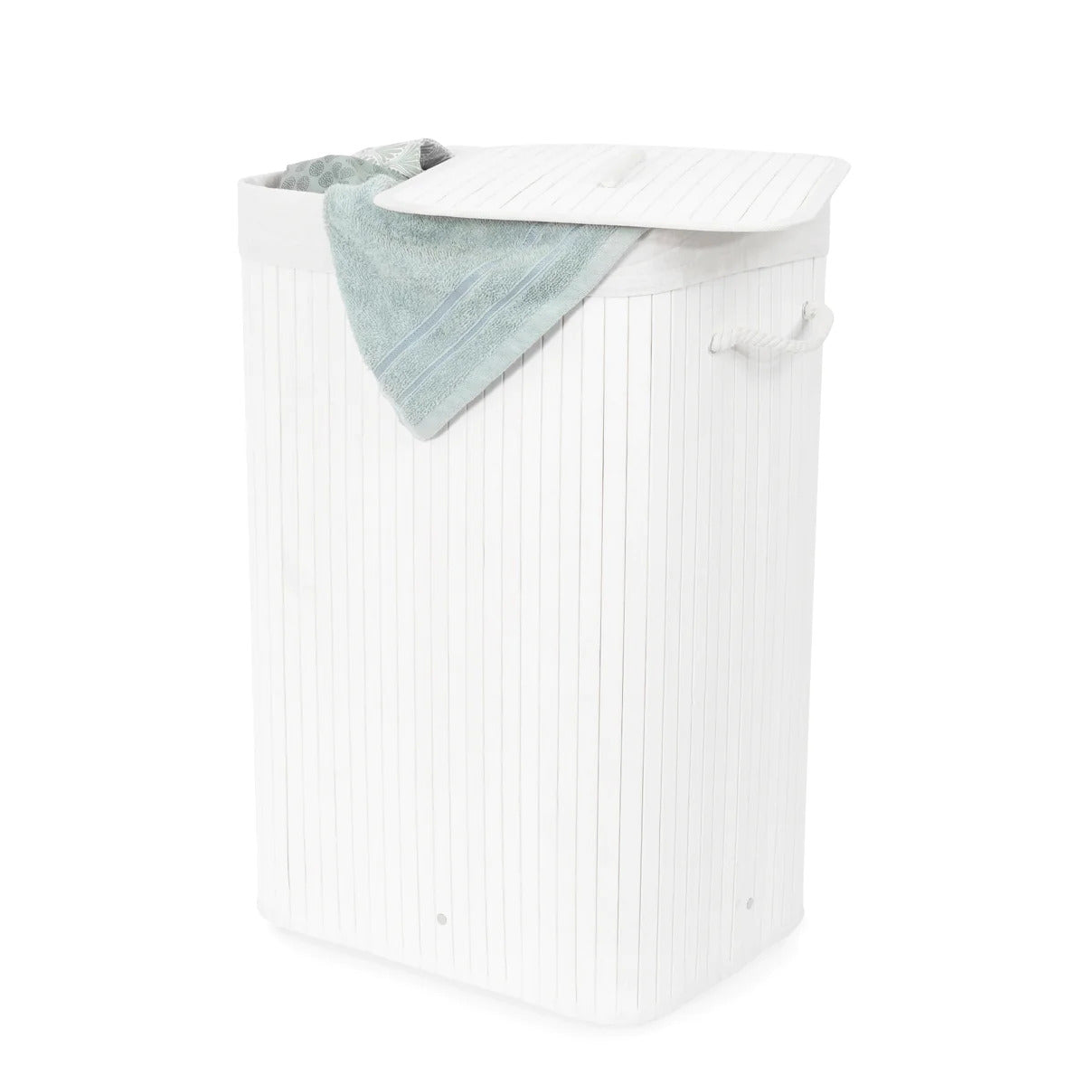 Compactor Rectangular Natural Bamboo Laundry Hamper with Removable ...