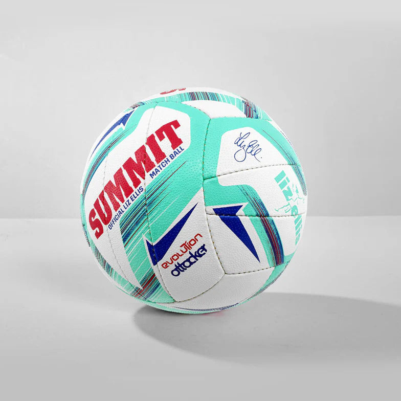 Liz Ellis Evolution Attacker Netball Ball - Size 5 Net Ball - Teal ...