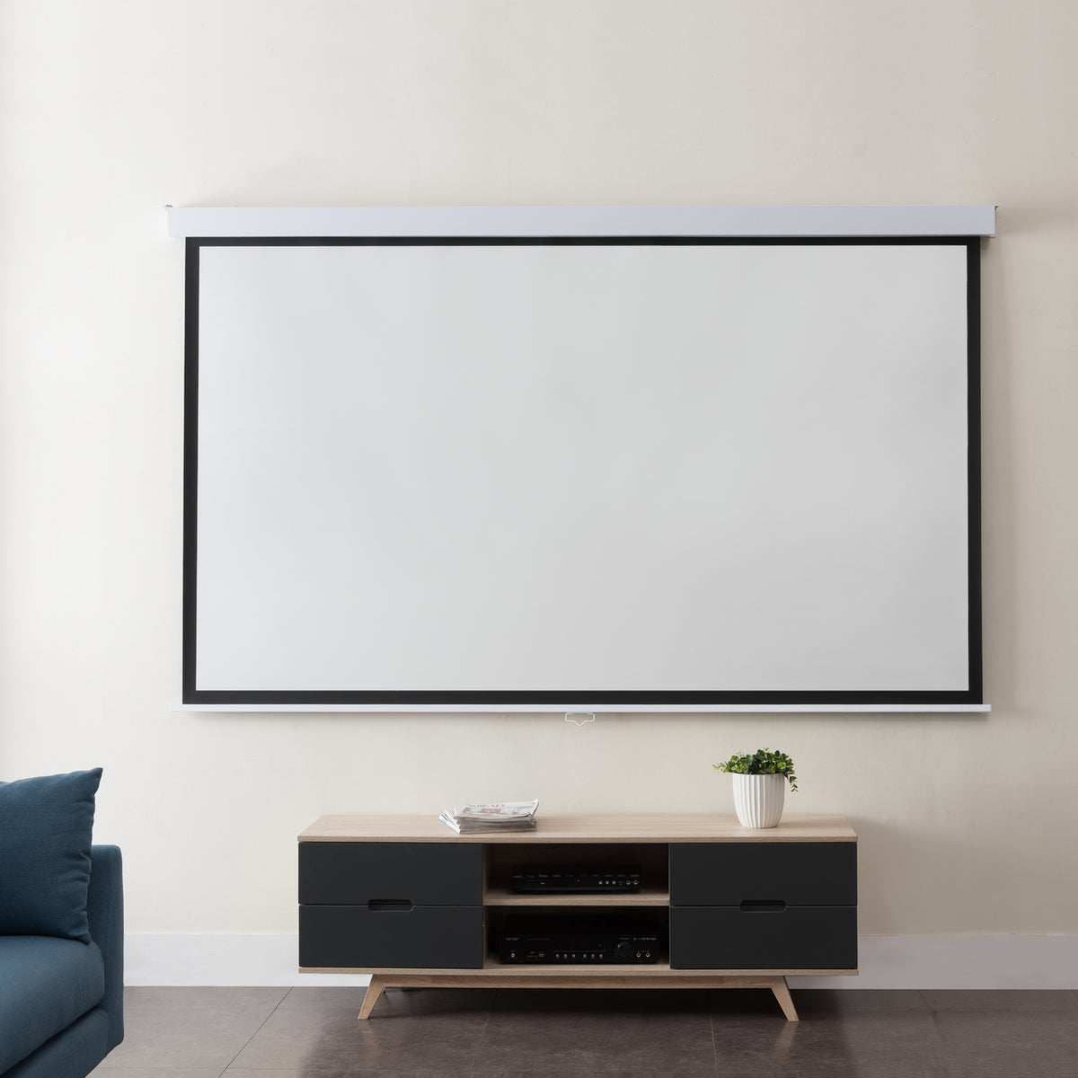 Tauris 110" Pull Down Projector Screen Theatre Projection Wall ...