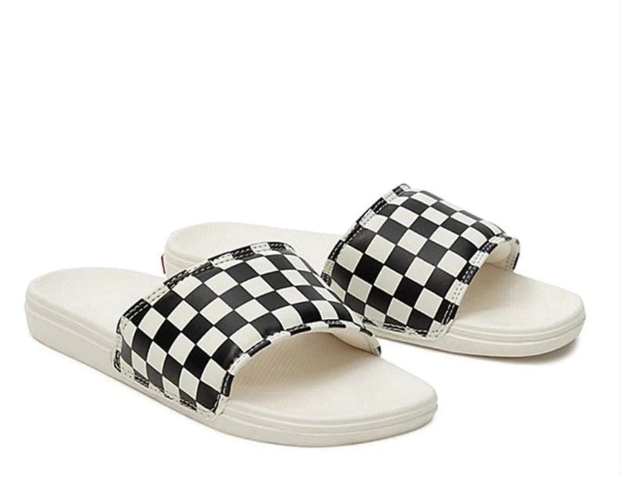 Vans La Costa Slide On Slides - Black/Mars (Chess Check Flip Flops ...