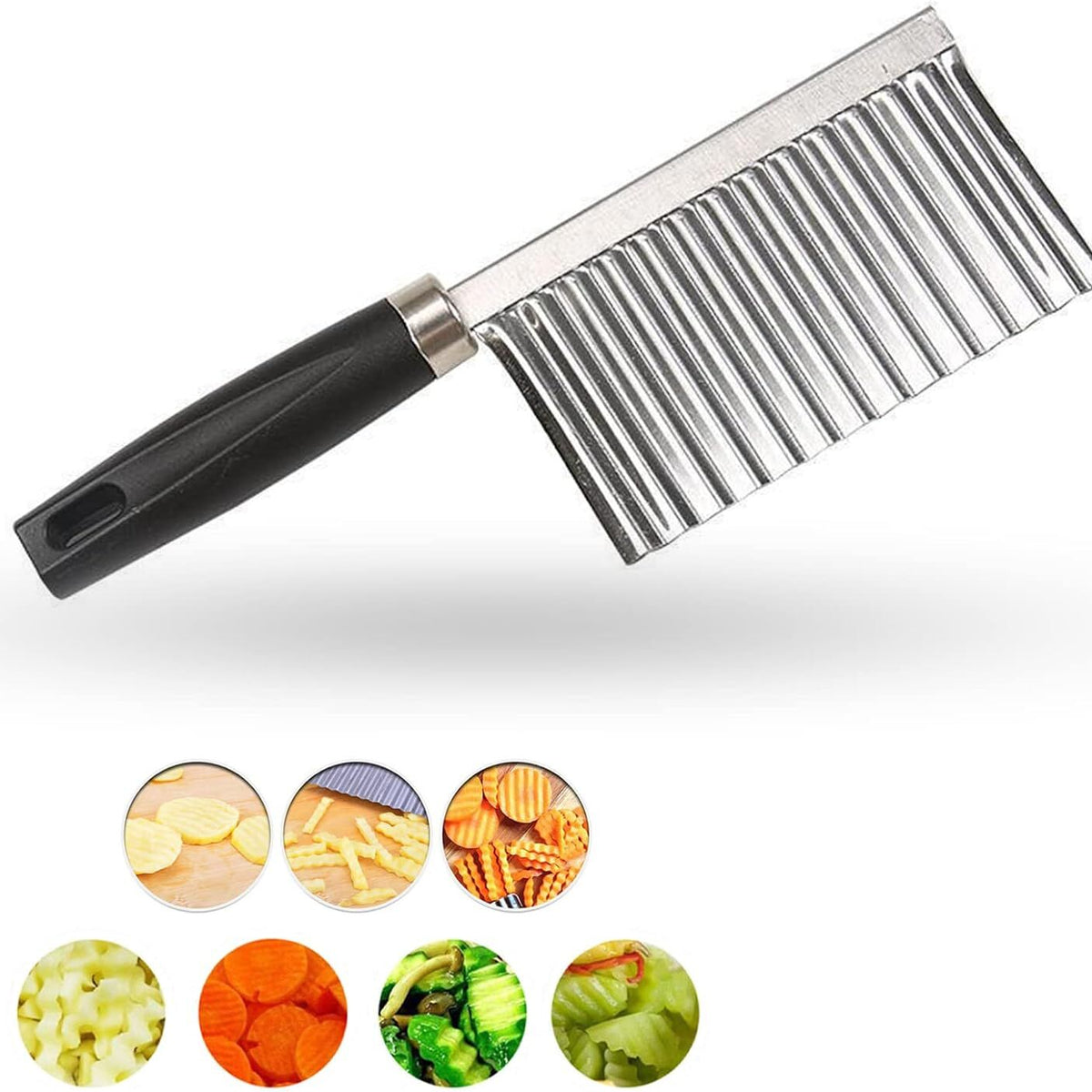LARGE RIPPLE JELLY KNIFE Stainless Steel Blade Potato Crinkle Wavy ...